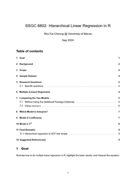 Ssgc 8802 R Multiple Regression Hierarchical Pdf
