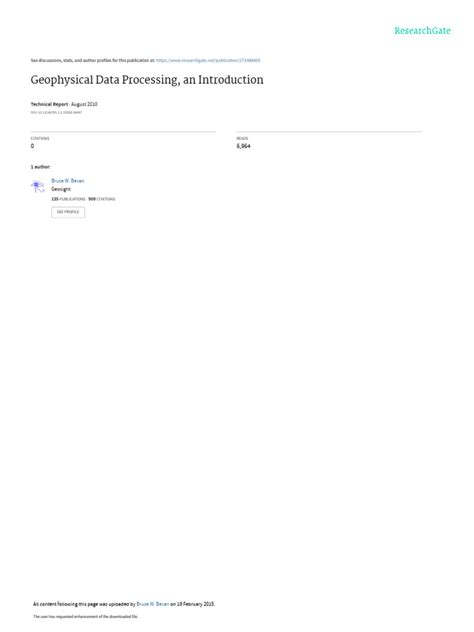Geophysical Data Processing Download Free Pdf Geophysical Survey