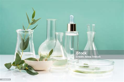 대체 천연 의학 및 유리 제품 플라스크와 페트리 그릇 대체 약 허브 천연 미용 스킨 케어 제품 개념 연구 및 개발 과학에 대한 스톡 사진 및 기타 이미지 Istock