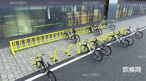 共享单车 停车位 停车架su模型下载id14175658sketchup模型下载 欧模网