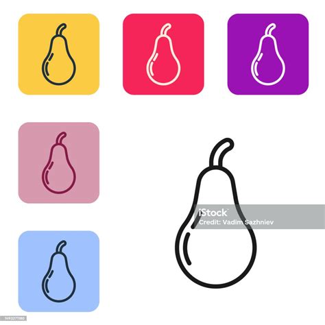 검은 선 배 아이콘은 검은 선 배경을 분리합니다 잎 기호가 있는 과일입니다 색상 사각형 버튼으로 아이콘을 설정합니다 벡터 0명에