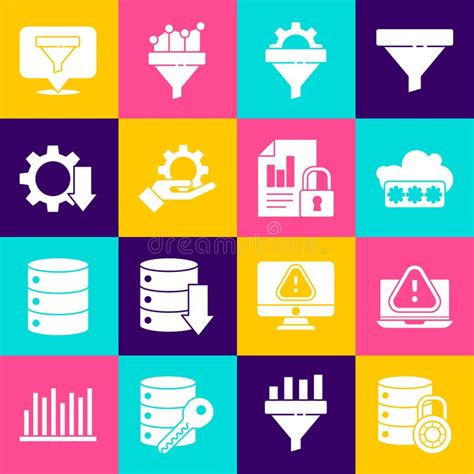 Set Server Security With Lock Laptop Exclamation Mark Password Protection Sales Funnel Gear