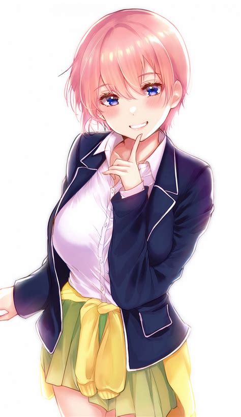 Hình Nền Anime Cô Gái 5 Toubun No Hanayome Nakano Ichika Tóc Ngắn
