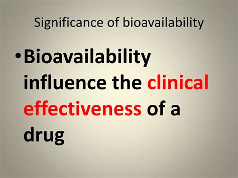 Bioavailability Ppt