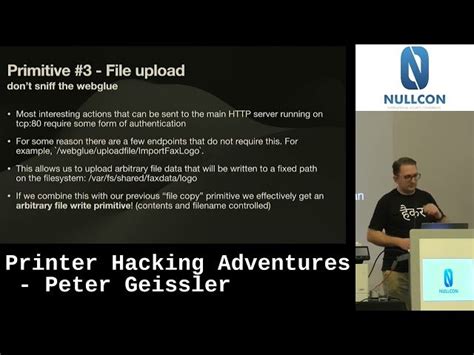 Free Video Printer Hacking Adventures Exploiting Network Vulnerabilities From Nullcon Class