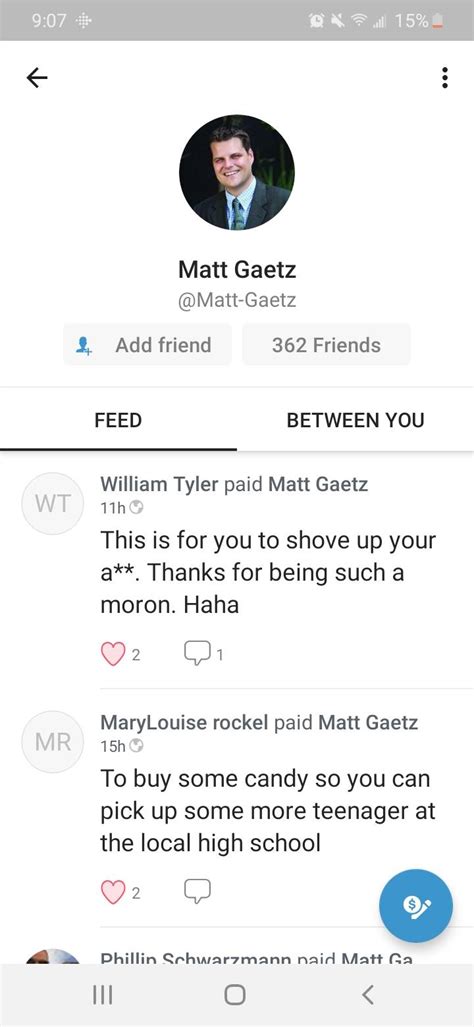 More Matt Gaetz Venmo Currently People And Their Generous Donations