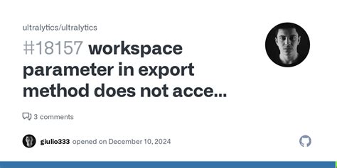 workspace parameter in export method does not accept none despite