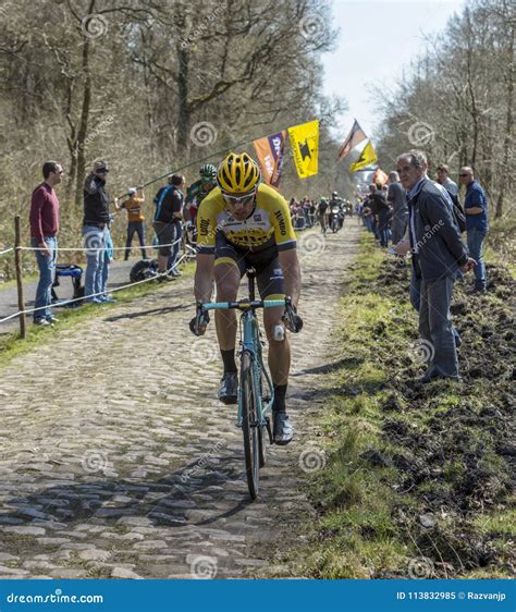 The Cyclist Maarten Wynants In The Forest Of Arenberg Paris Roubaix