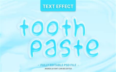 Premium Psd Tooth Paste 3d Text Effect Style