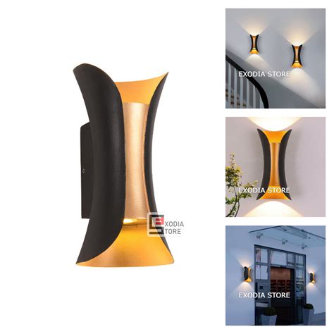 Jual Fatro Lampu Dinding Modern Black Gold Wall Light Minimalis Arah Waterproof Ip Indoor