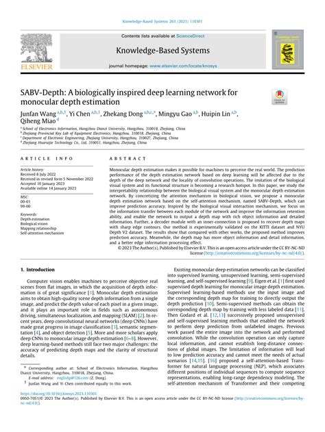 Pdf Sabv Depth A Biologically Inspired Deep Learning Network For