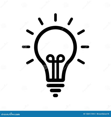 Lightbulb Icon Flat Vector Illustration Design Stock Vector