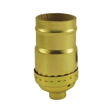 Keyless Polished Gilt Lamp Socket Medium E26 Base