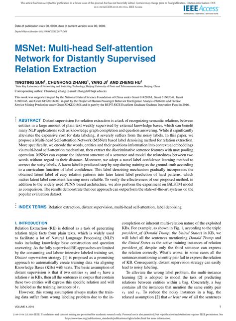 Pdf Msnet Multi Head Self Attention Network For Distantly Supervised