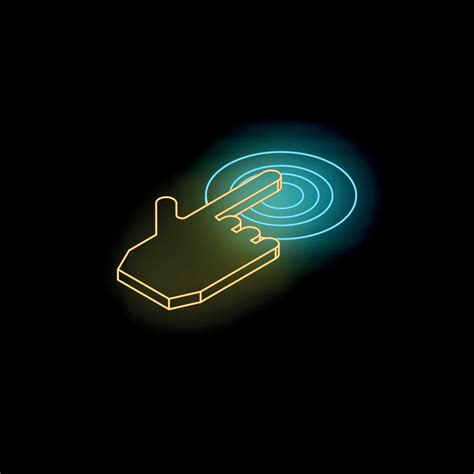 Neon Yellow Hand Cursor Clicking On Digital Button 55628195 Vector Art At Vecteezy