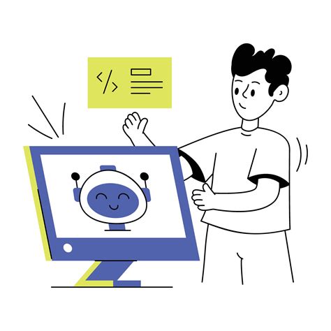 Trendy Robot Coding 24822108 Vector Art At Vecteezy