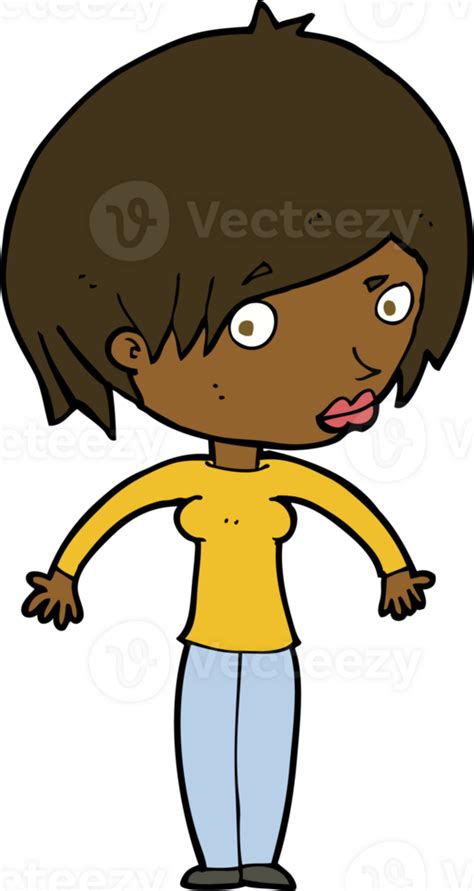 Cartoon Woman Shrugging 44953103 Png