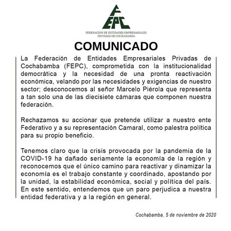 Los empresarios de Cochabamba no se refirieron al paro cívico Bolivia Verifica