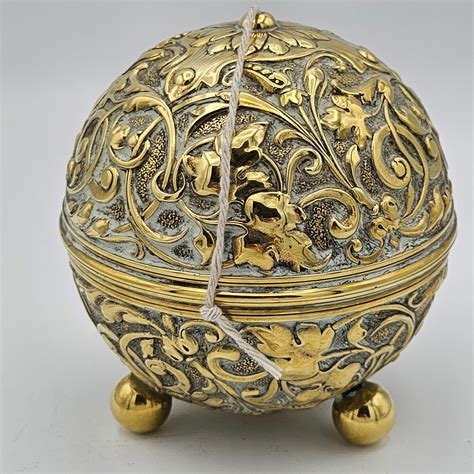 Antique Brass Ball String Holder C1880