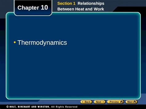 Ppt Thermodynamics Chapter 10 Section 1 Relationships Between Heat