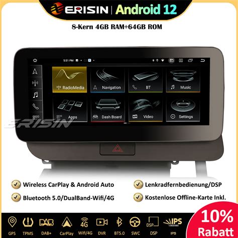 Erisin ES3875HL 10 25 8 Kern Android 12 Autoradio GPS Navigation DSP