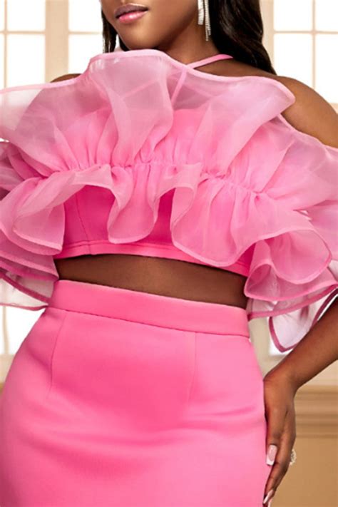 Wholesale Sexy Solid Patchwork Backless Spaghetti Strap Plus Size Tops