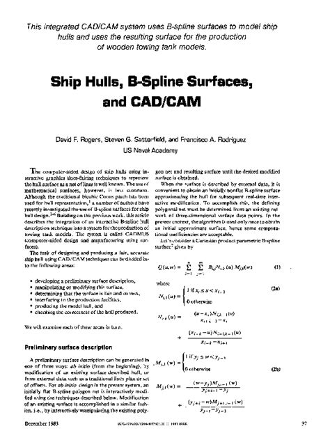 pdf ship hulls b spline surfaces and cad cam