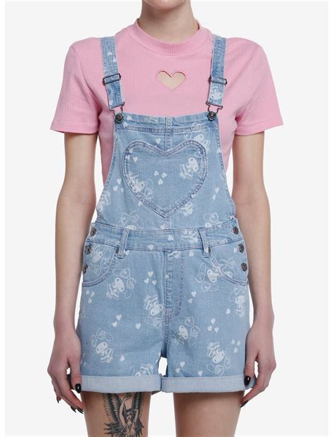 My Melody Hearts Denim Shortalls Hot Topic