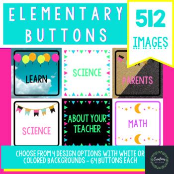 Elementary Buttons Canvas And LMS Digital Classroom Distance Learning