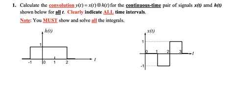 solved 1 calculate the convolution y t x t h t for the