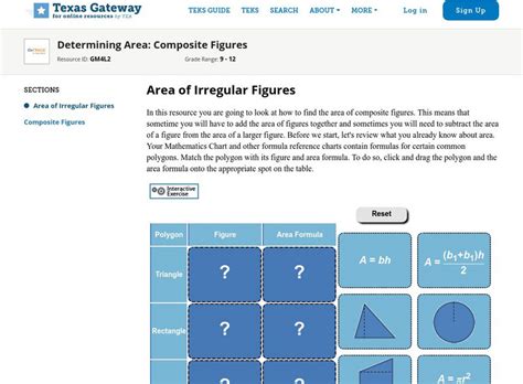 texas gateway determining area of composite figures unit plan for 7th