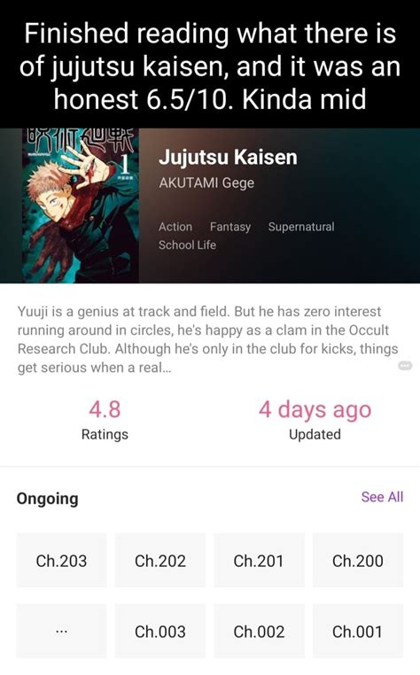 Finished Reading What There Is Of Jujutsu Kaisen And It Was An Honest Kinda Mid Jujutsu Kaisen