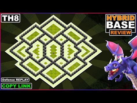 Town Hall 8 Hybrid Base 4 Mortars