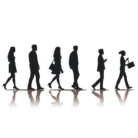 Personascaminandocuerpos Siluetavector Vector Premium