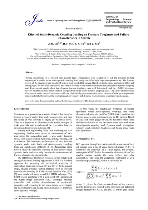 pdf effect of static dynamic coupling loading on fracture toughness