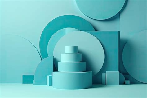 Premium Ai Image Collection Of Blue Objects Arranged On A Table