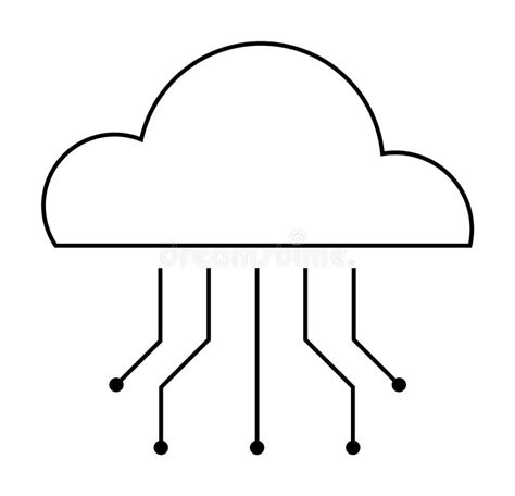 Cloud Computing Technology With Circuit Connections Representation Stock Vector Illustration