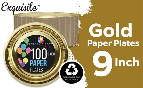 Exquisite Gold Paper Plates 9 Inch 100 Count Gold 9 Inch Paper Plates