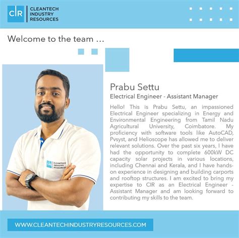 cleantech industry resources on linkedin meet prabu settu our new