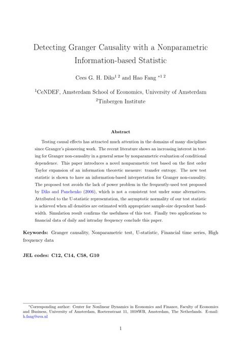 pdf detecting granger causality with a nonparametric dokumen tips