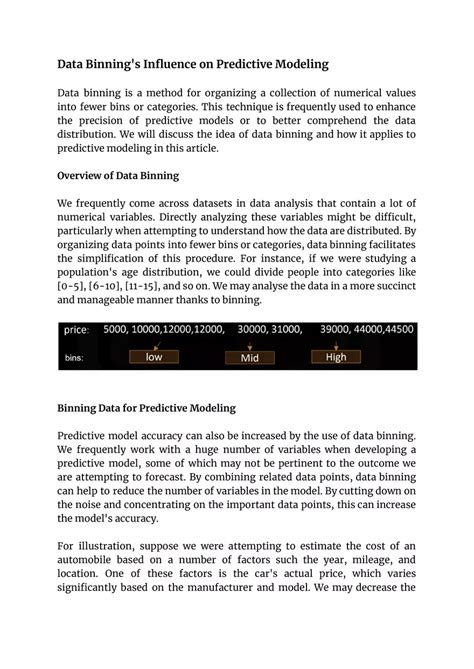 Data Binning A Key Tool For Better Predictive Modeling University Of