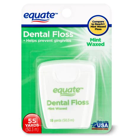 Equate Mint Waxed Dental Floss Removes Plaque And Food Debris