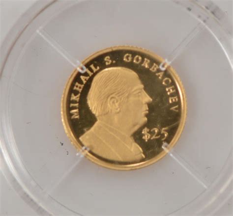 2000 Republic Of Liberia Mikhail S Gorbachev 25 Dollars Gold Coin