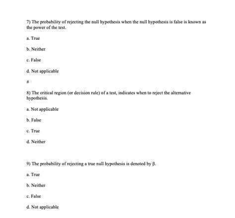 Solved The Probability Of Rejecting The Null Hypothesis Chegg