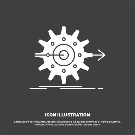 Performance Progress Work Setting Gear Icon Glyph Vector Symbol