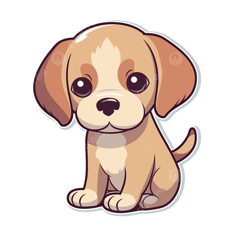 흰색 배경 벡터 무료 다운로드 클립 아트에 귀여운 만화 비글 강아지 고립 된 만화 쉬운 강아지와 스티커 디자인 상표 Png 일러스트 및 벡터 에 대한 무료 다운로드