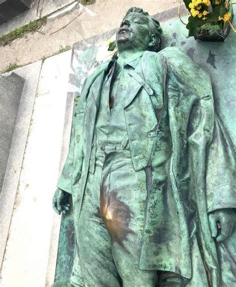 Murdered French Journalist Victor Noirs Gravestone Sculpture Is A