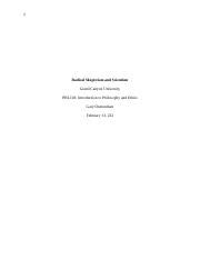 PHI 103 RK S Essay Docx 1 Radical Skepticism And Scientism Grand