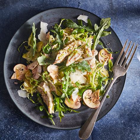Chicken Brussels Sprouts And Mushroom Salad Recipe Eatingwell