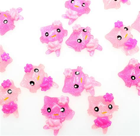 100pcs 스커트에 큰 키티 Kawaii 소녀 수지 플랫 다시 수지 플랫 백 카보 숑 32mm X 24mm 핑크 반짝이 택시